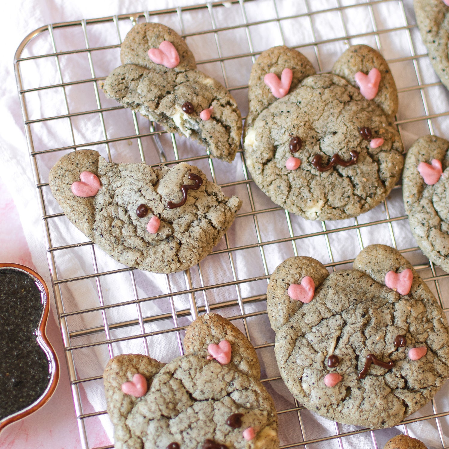 Brown Butter White Chocolate Black Sesame Bunny Cookies – Rooted Fare